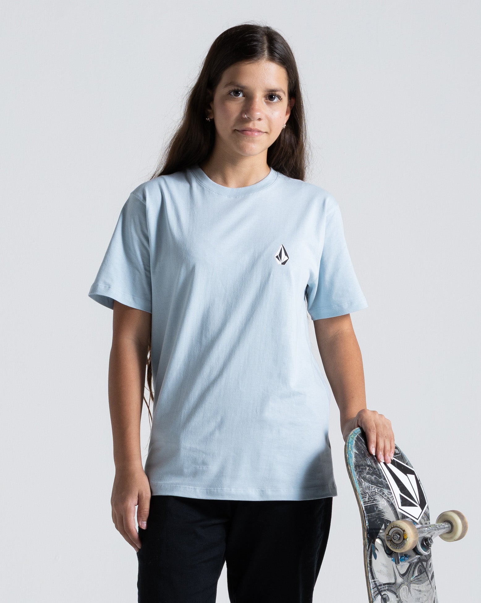 Camiseta Volcom Iconic Juvenil Azul Clara - Volcom Brasil - Loja Oficial